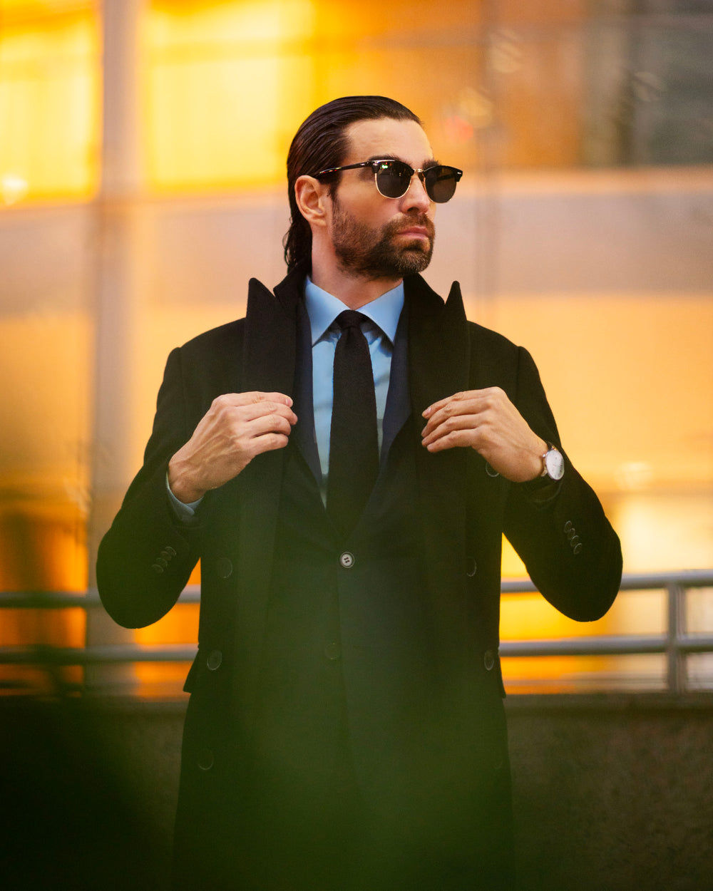 SG Men's Anniversary V Double Breasted Topcoat – Black – Southern Gents