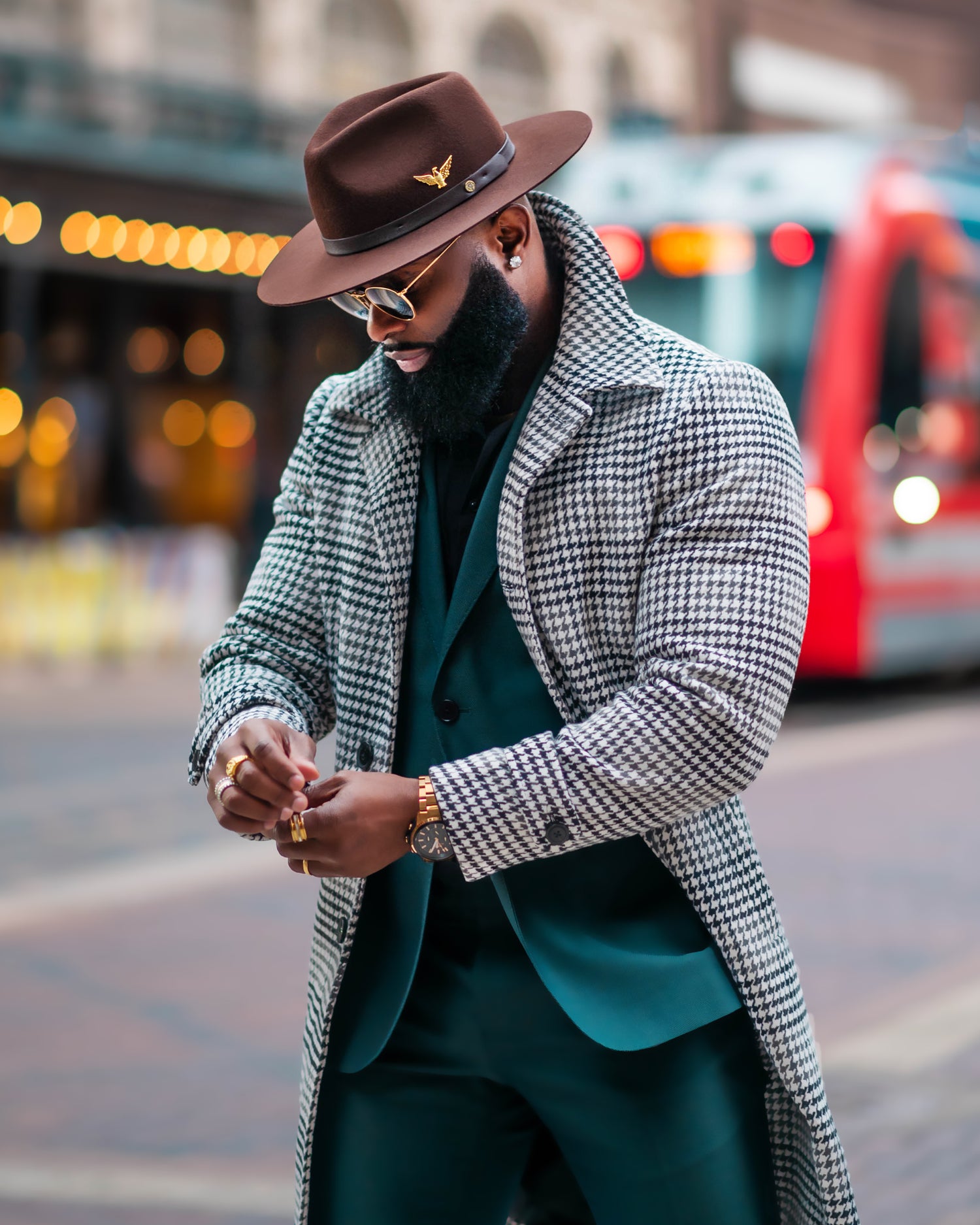 SG Car Coat – Black White + Houndstooth – Southern Gents