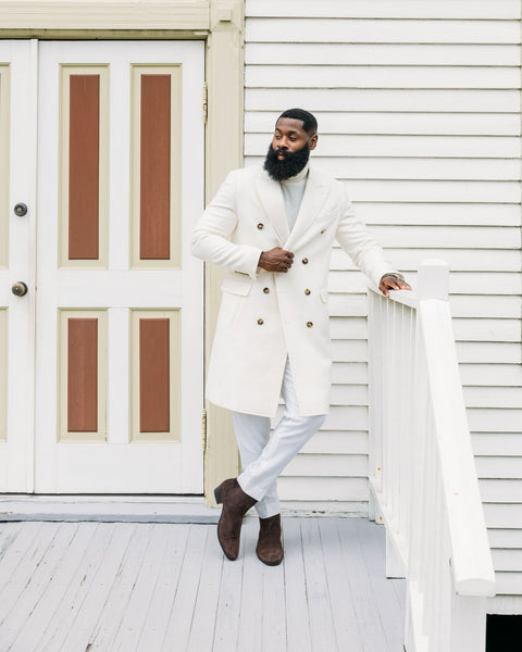 SG Men's Anniversary V Double Breasted Topcoat – Ivory – Southern Gents