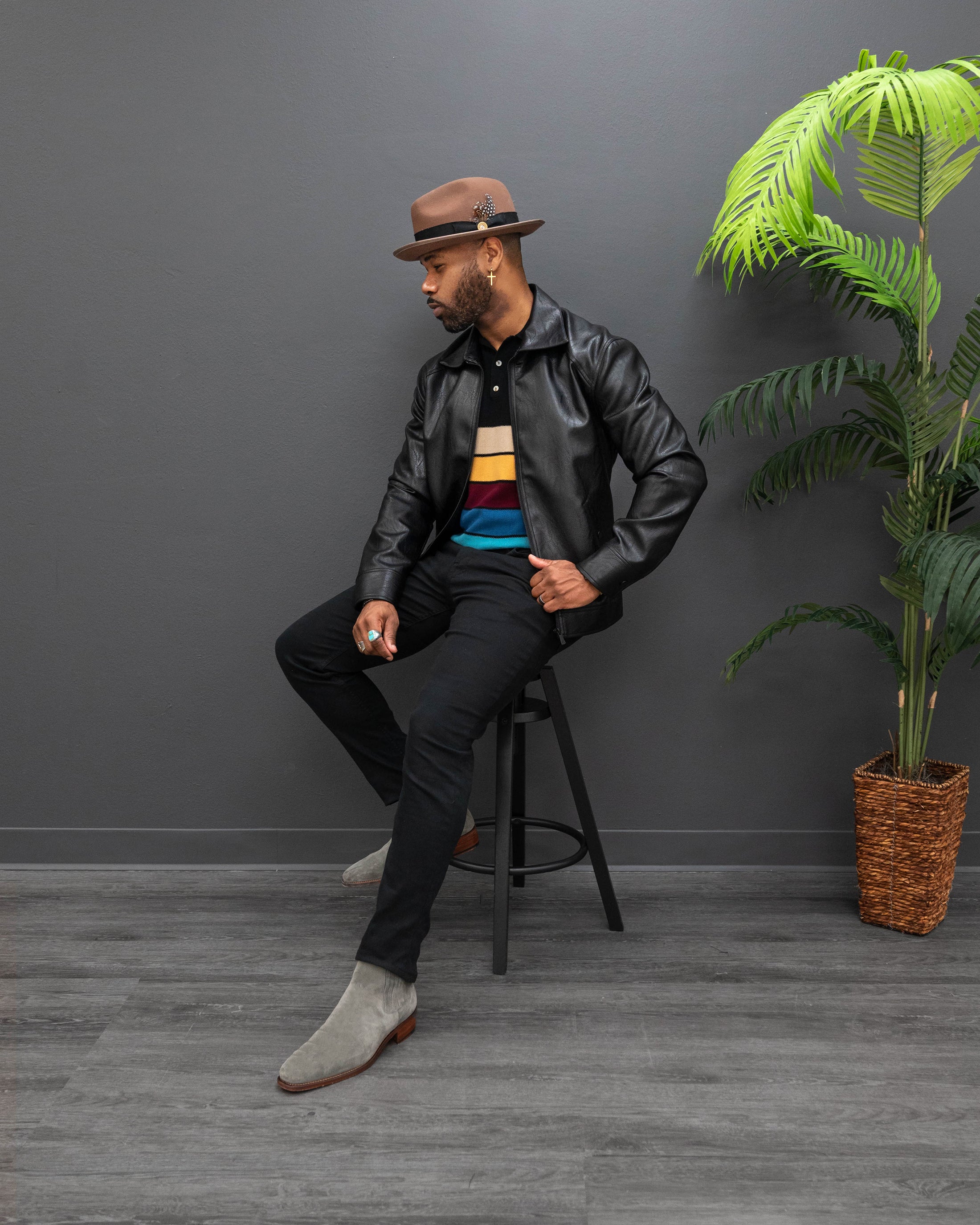 SG Leather Trucker Jacket - Black – Southern Gents