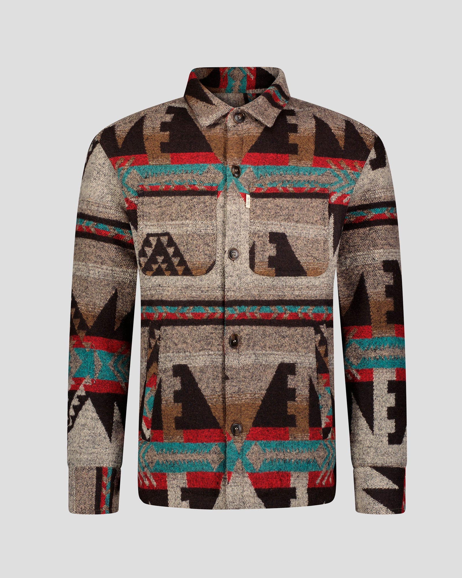 Southern Gents Quilted Aztec Shirt Jacket - Brown + Teal – Southern Gents
